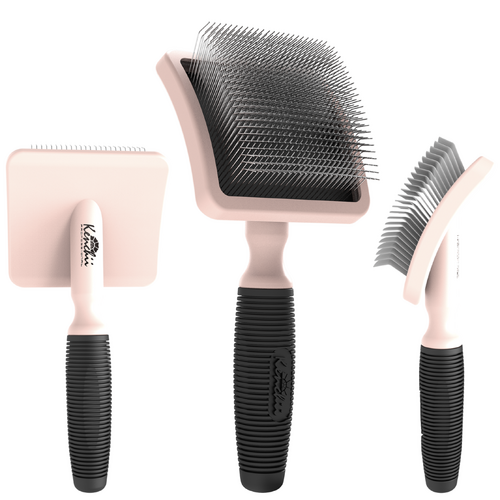 Kenchii Long Pin Slicker Brush – Blush Pink | Professional Grooming ...